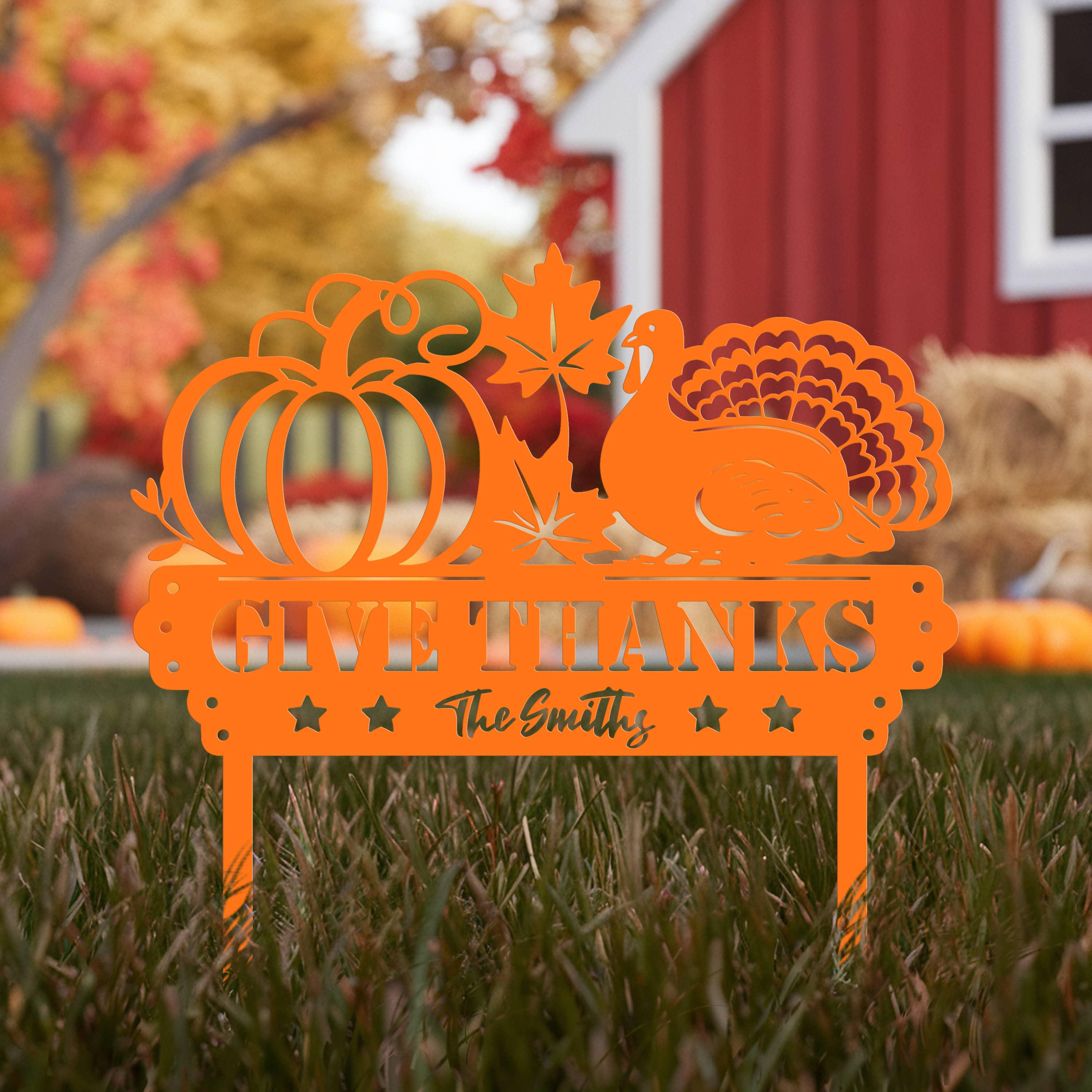 Personalized Thanksgiving Metal Yard Sign: Family Name Decor - Etsy