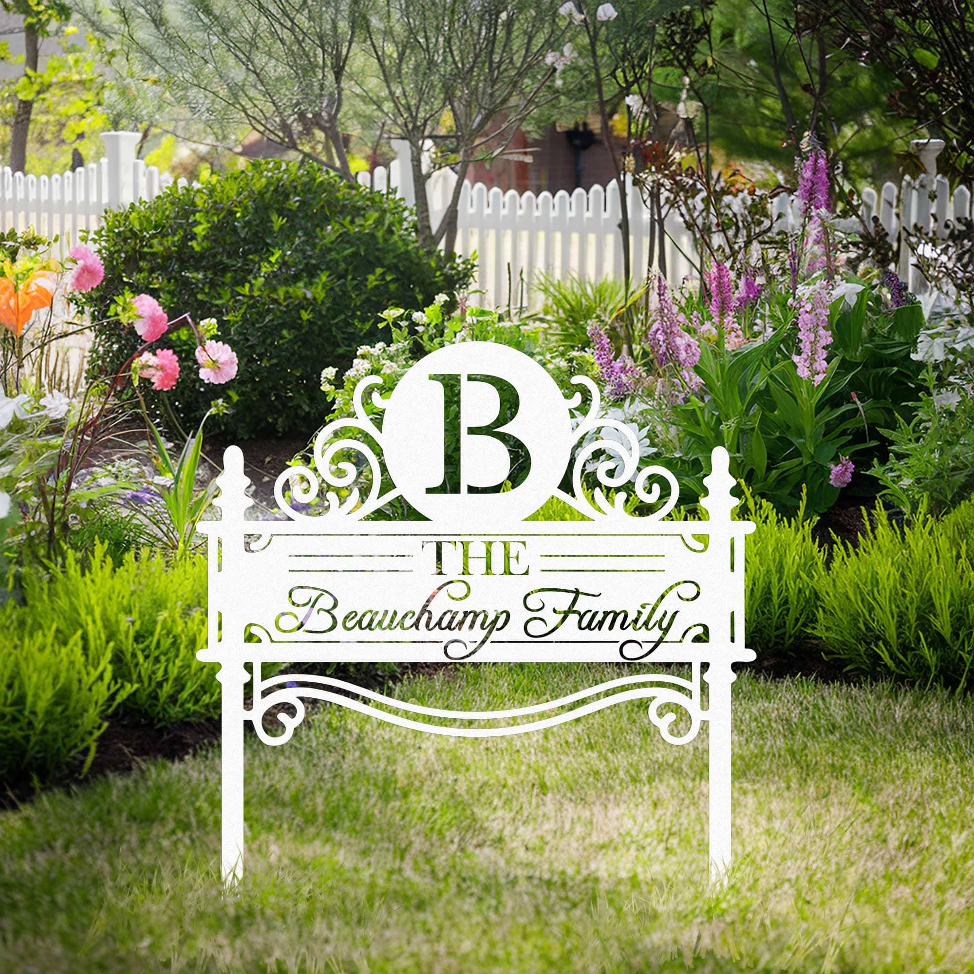 Custom Wrought Iron Family Name Sign: Personalized Garden Decor,yard ...