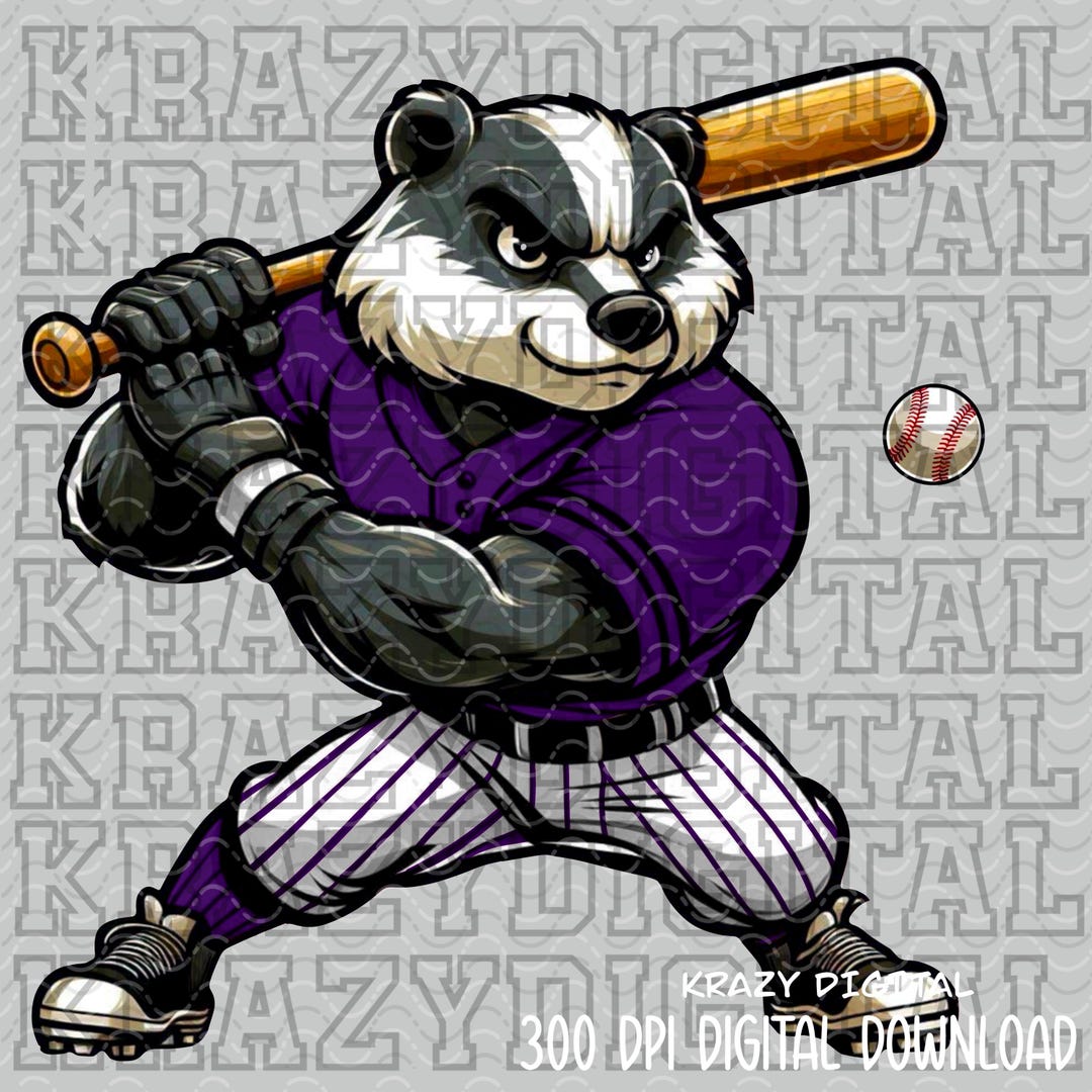 Badgers Purple Baseball PNG, Badgers Boy Weight Lifting Mascot, Badgers ...