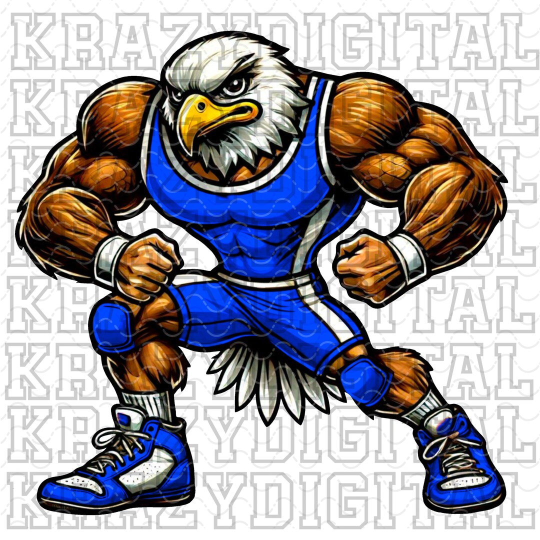 Hawk Blue Wrestling Mascot PNG, Hawk Blue Mascot, Hawk Strong Spirit ...