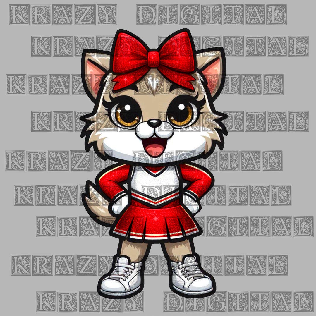 Bobcat Red Cheerleader PNG, Bobcat Dancer Mascot Design, Cougar Red ...