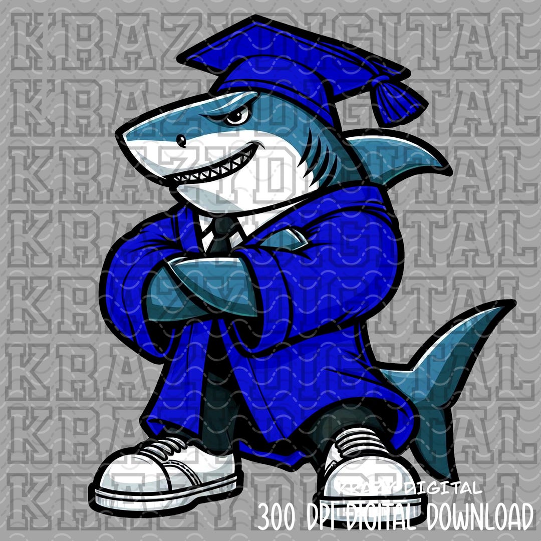 Lady Shark Graduate Scholastics Back to School, Blue Senior Grad School ...