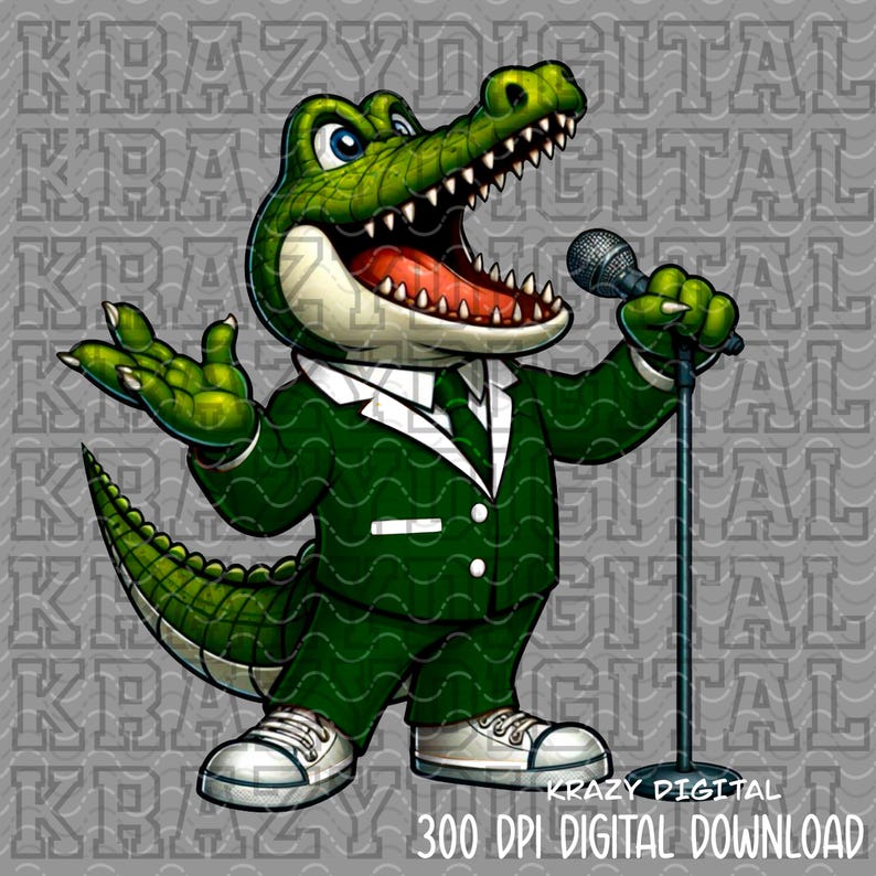 Alligator Choir PNG, Green Alligator Boy Choir Design, Crocodile ...