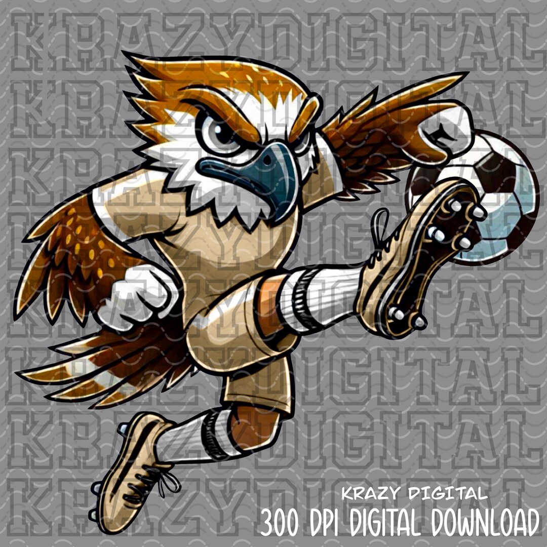 Hawk Soccer Mascot Gold PNG, Hawk School Mascot PNG, Falcon Soccer ...