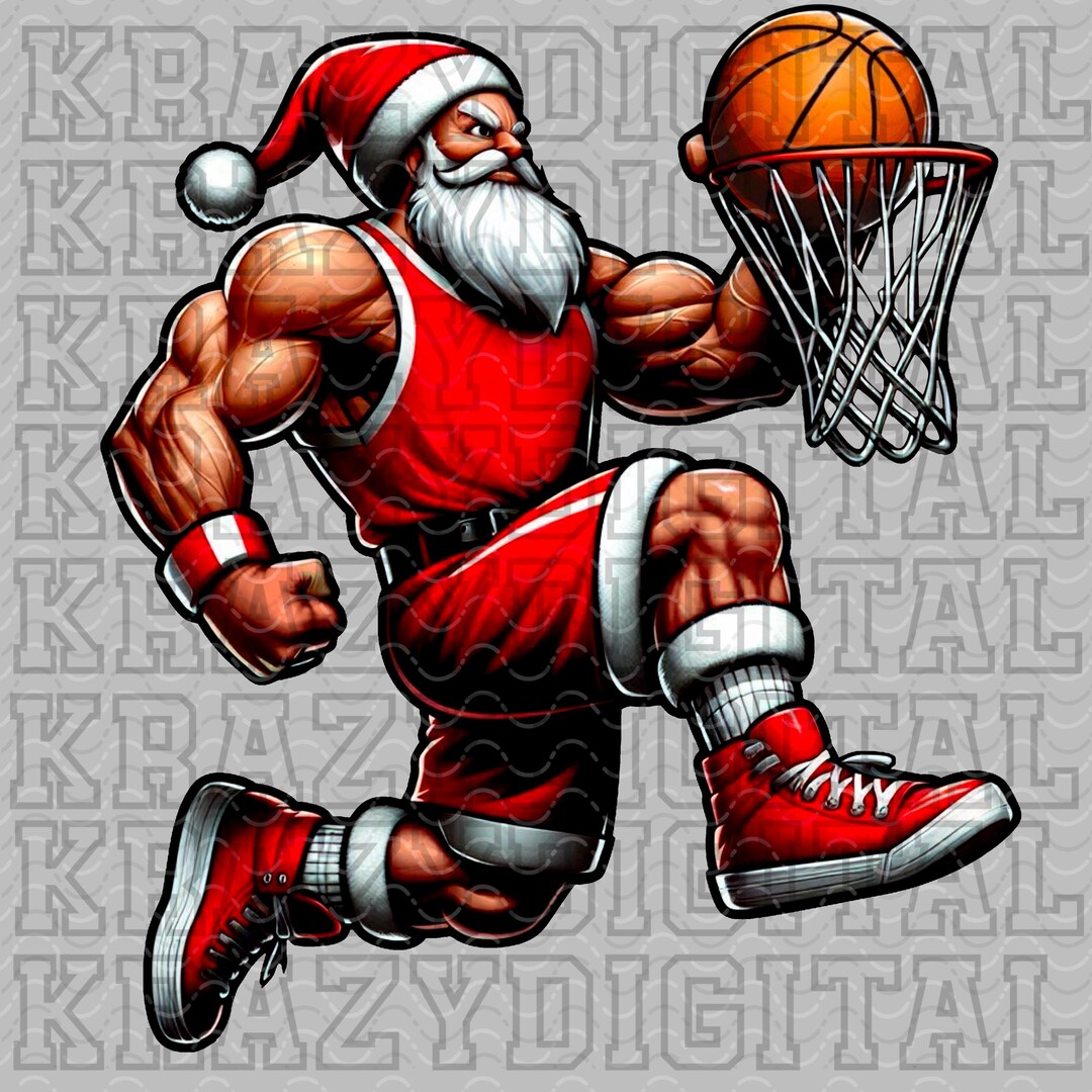 Christmas Santa Basketball Dunking PNG, Holiday Tournament Camp Shirt ...