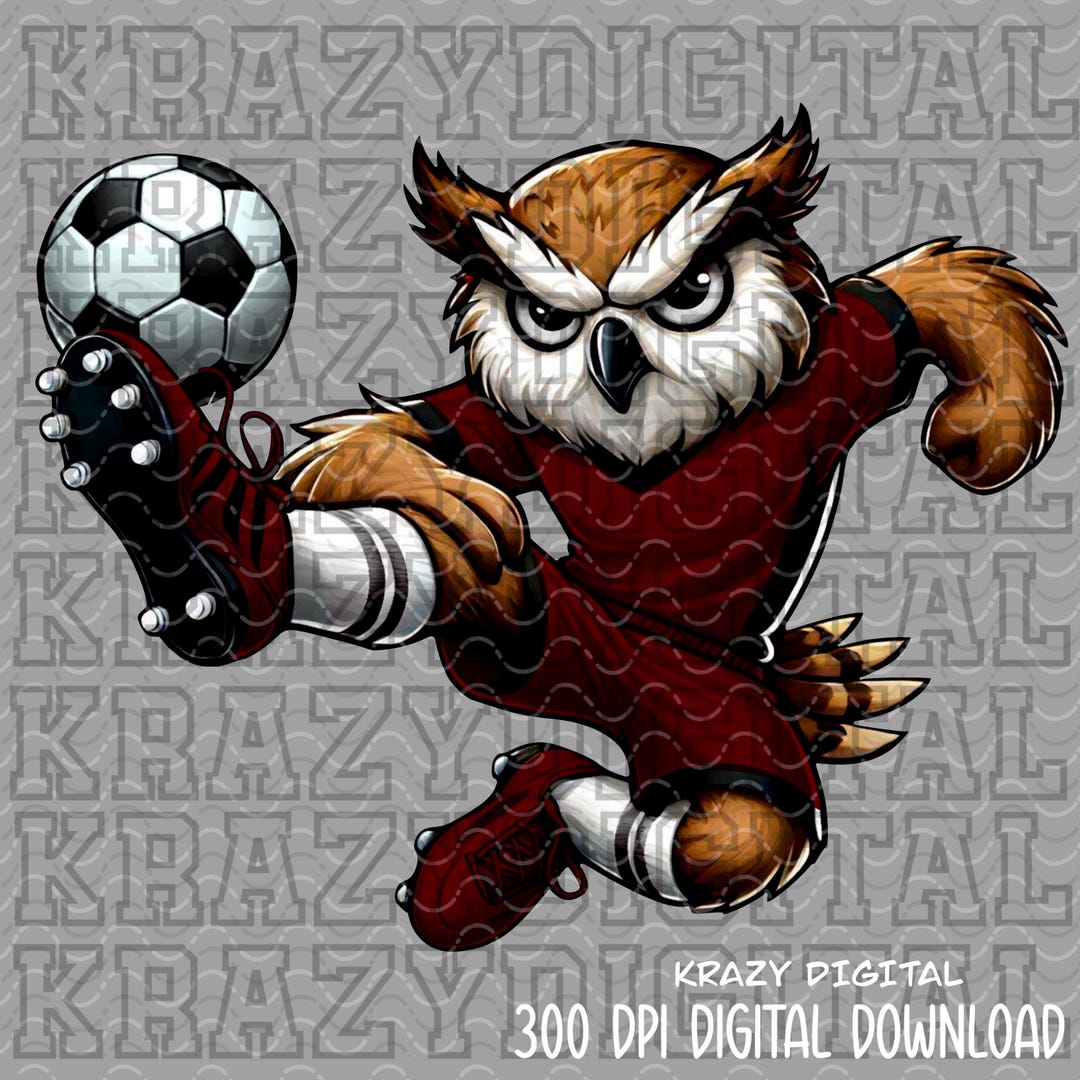 Maroon Owls Soccer Mascot PNG, Boys Sports Design, Little Brother ...
