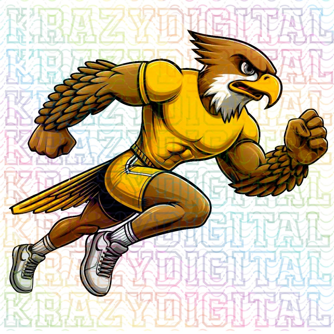 Falcons Track Mascot PNG, Yellow Falcons School Spirit, Yellow Running ...