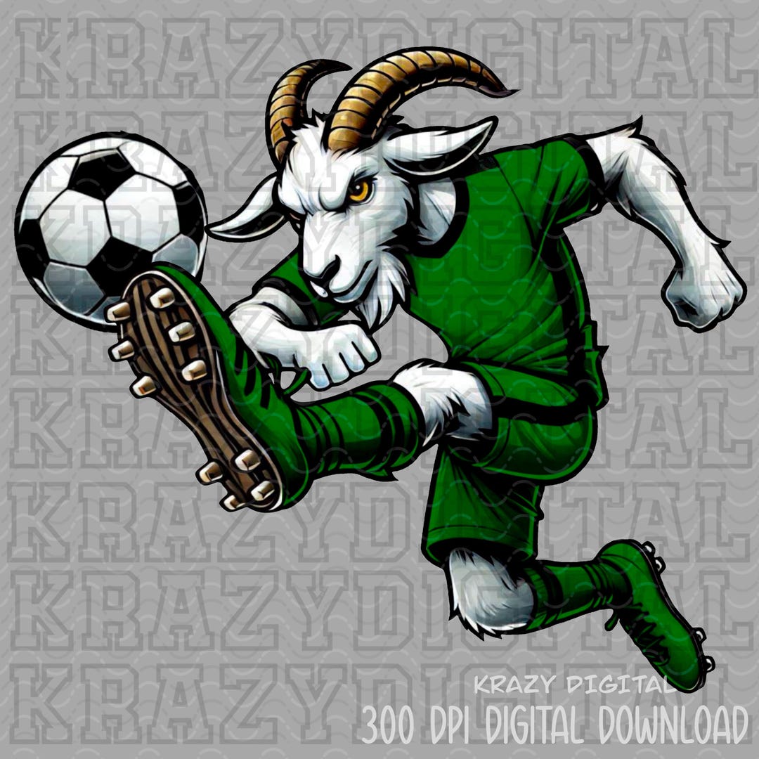 Green Goat Soccer Mascot PNG, Goat Sports Mascot, Green Boys Soccer ...