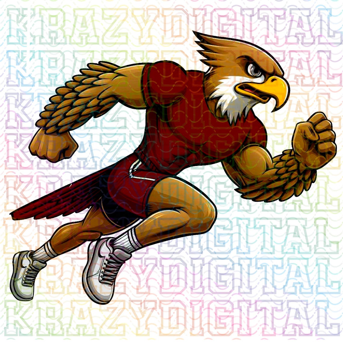 Falcons Maroon Track Mascot PNG, Falcons School Spirit, Maroon Running ...