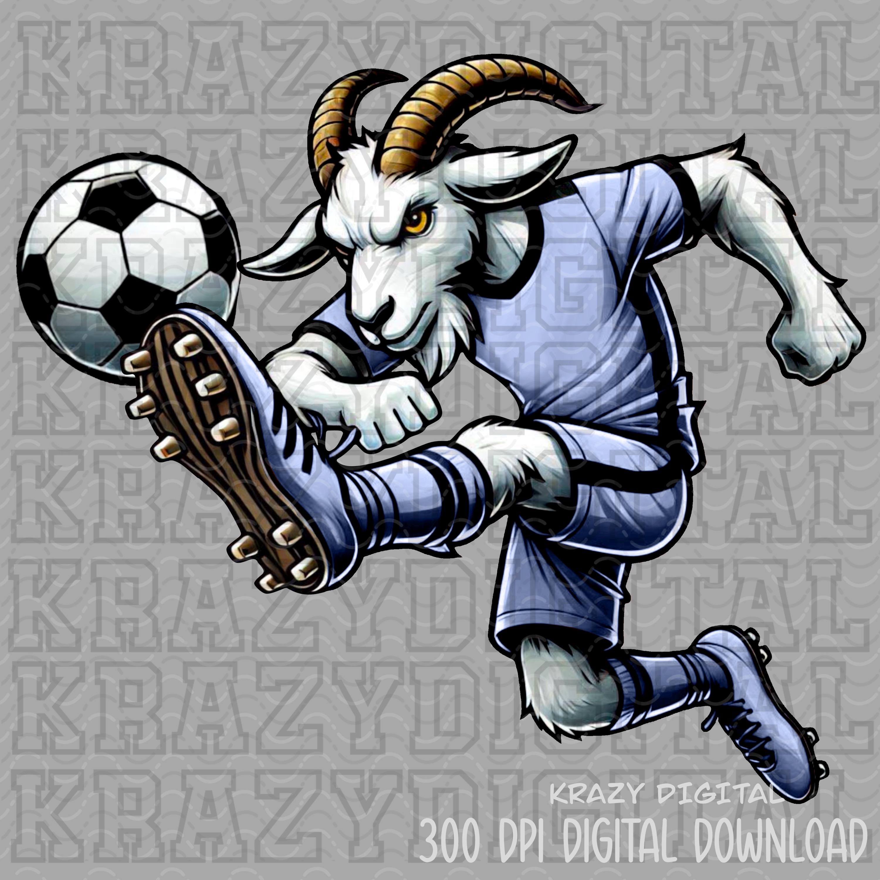 Blue Goat Soccer Mascot PNG, Mens Soccer Sports Design, Blue School ...