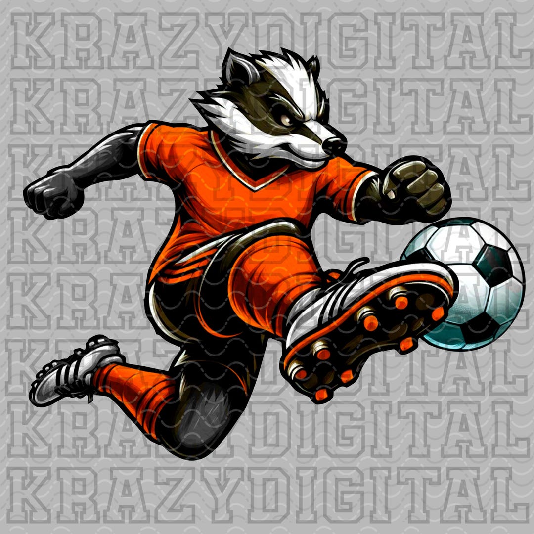 Badger Soccer Mascot PNG, Orange School Mascot, Boy Soccer Design ...