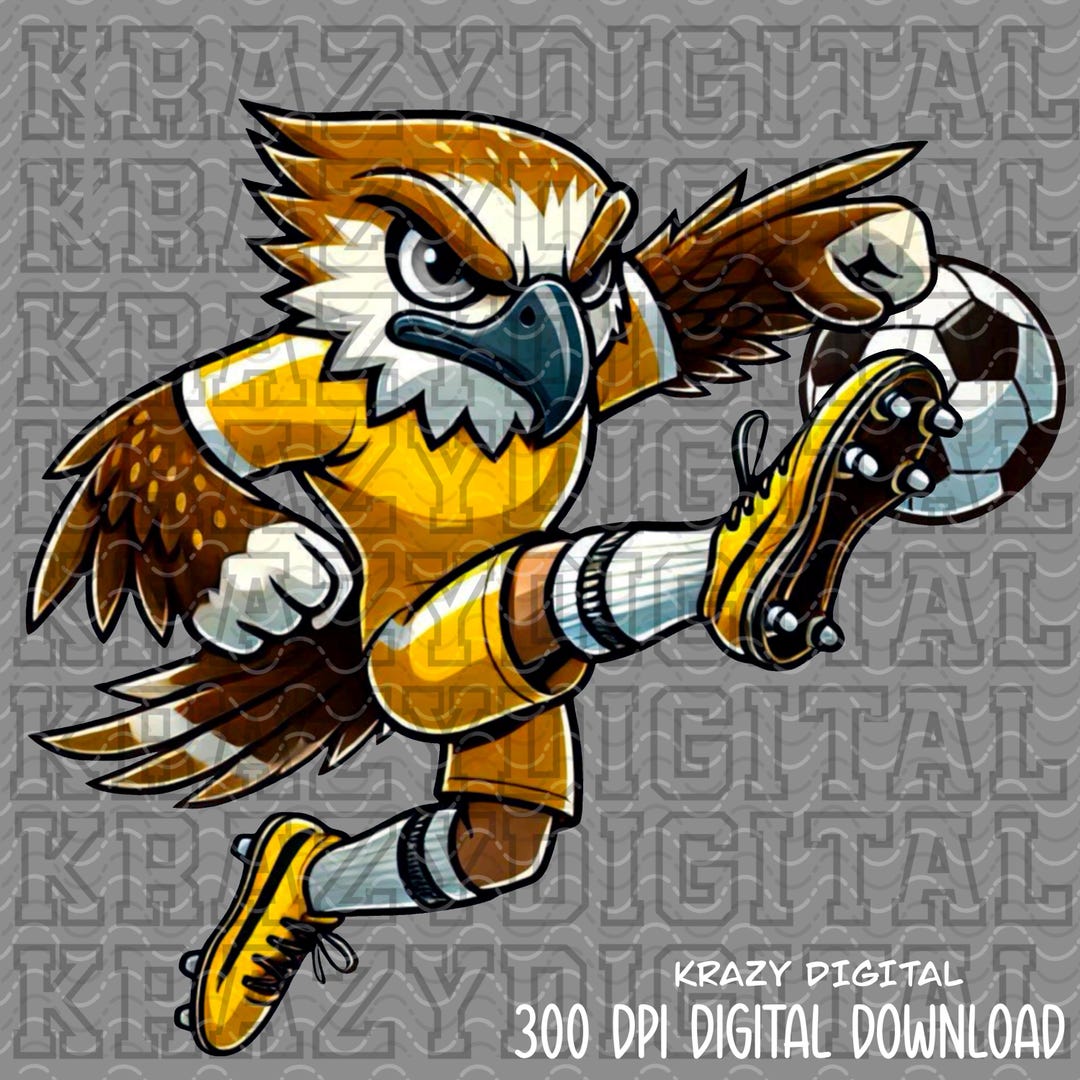 Hawk Soccer Mascot Yellow PNG, Hawk School Mascot PNG, Falcon Soccer ...