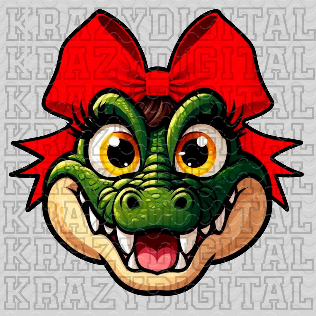 Gators Head Spirit PNG, Gators Mascot Cheer Bow PNG, Gators Girly ...