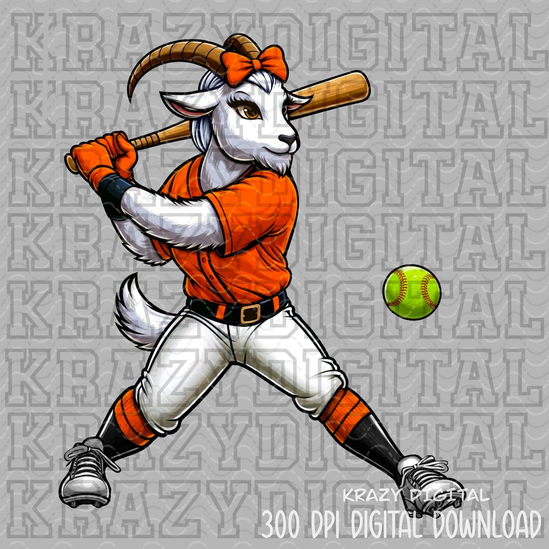 Orange Goat Mascot Softball PNG, Softball Sports Design, Orange ...