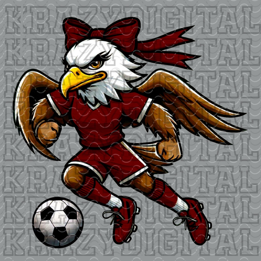 Lady Eagles Maroon Soccer Mascot PNG, Eagle Maroon Mascot, Eagle Futbol ...