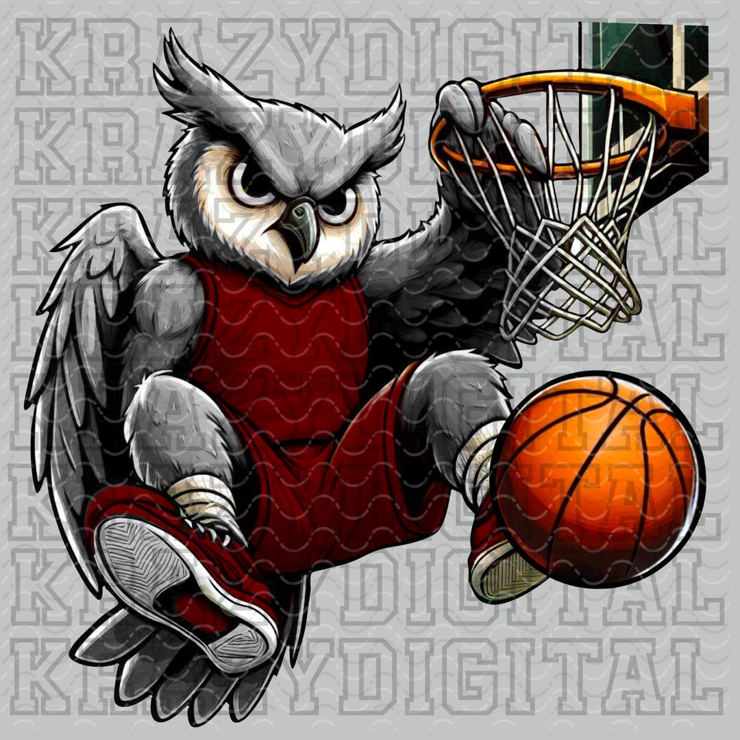 Maroon Owls Basketball Boy Mascot PNG, Maroon Mens Owl Basketball ...