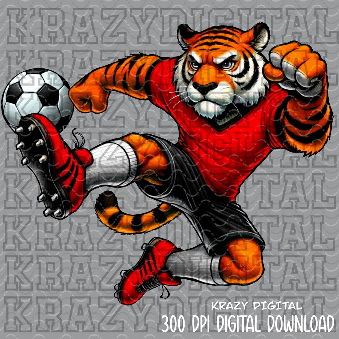 Tiger Red Soccer Mascot PNG, Tiger Sports Team Mascot PNG, Tiger Red ...