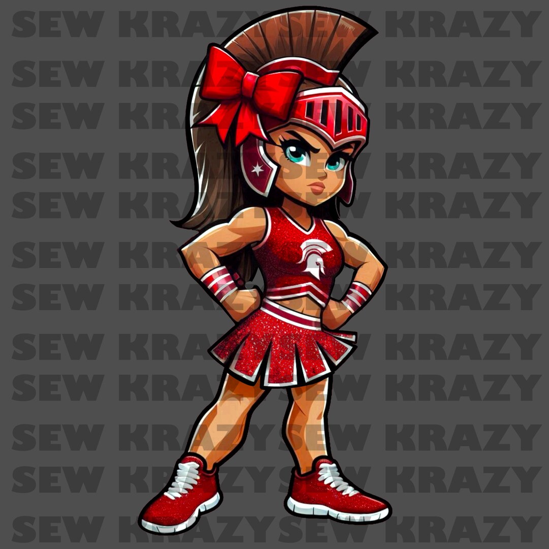 Trojan Red Cheer Mascot PNG, Trojan Mascot Cheer Mom PNG, Trojan Red ...