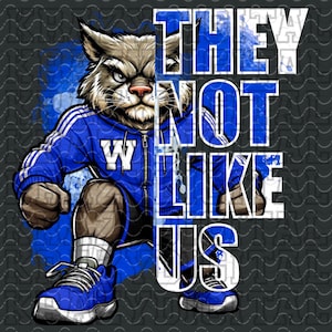 Blue Wildcat Spirit PNG, They Not Like Us Wildcat Basketball Design ...