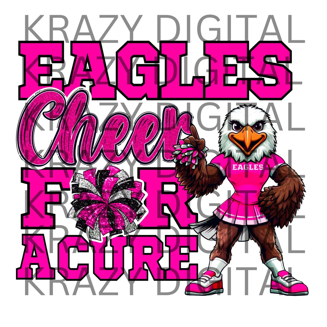 Eagles Pink Mascot PNG, Eagle Girly Mascot, Eagle Cheer for a Cure ...