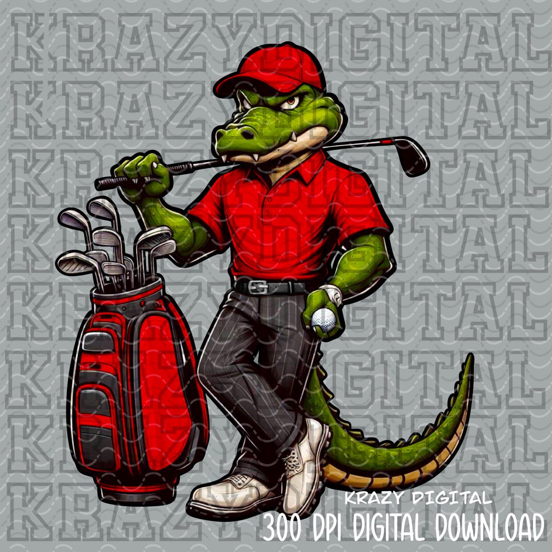 Gators Golf PNG, Red Gators Boy Team Mascot, Golf Tournament Shirt ...