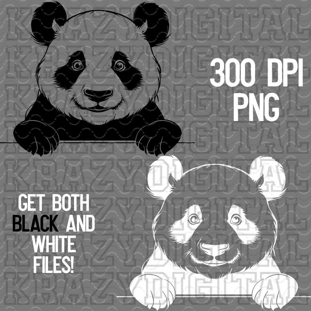 Pandas Black White PNG, Panda Pocket Design, Home Decorations Safari ...