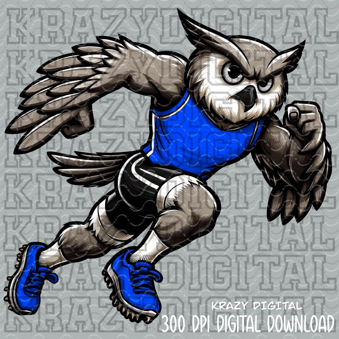 Owls Track PNG, Boys Blue Cross Country Mascot Design, Zoo Field Trip ...