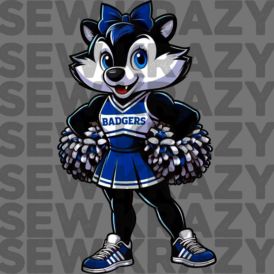 Badgers Royal Blue Mascot Cheer PNG, Badgers Blue Digital File, Badgers ...