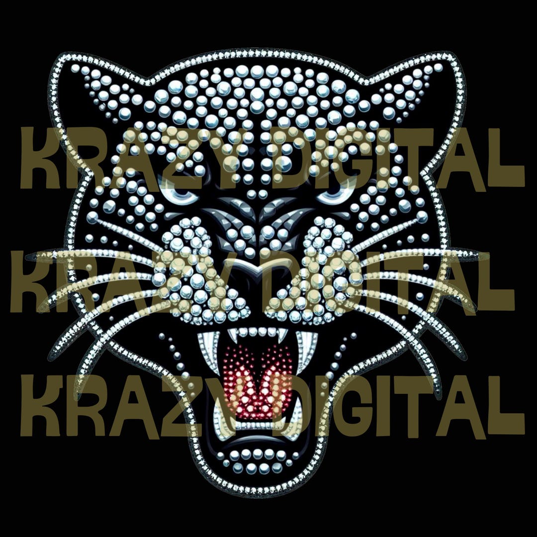 Panthers Rhinestone PNG, Panther Head Mascot PNG, Panthers Bling Mascot ...