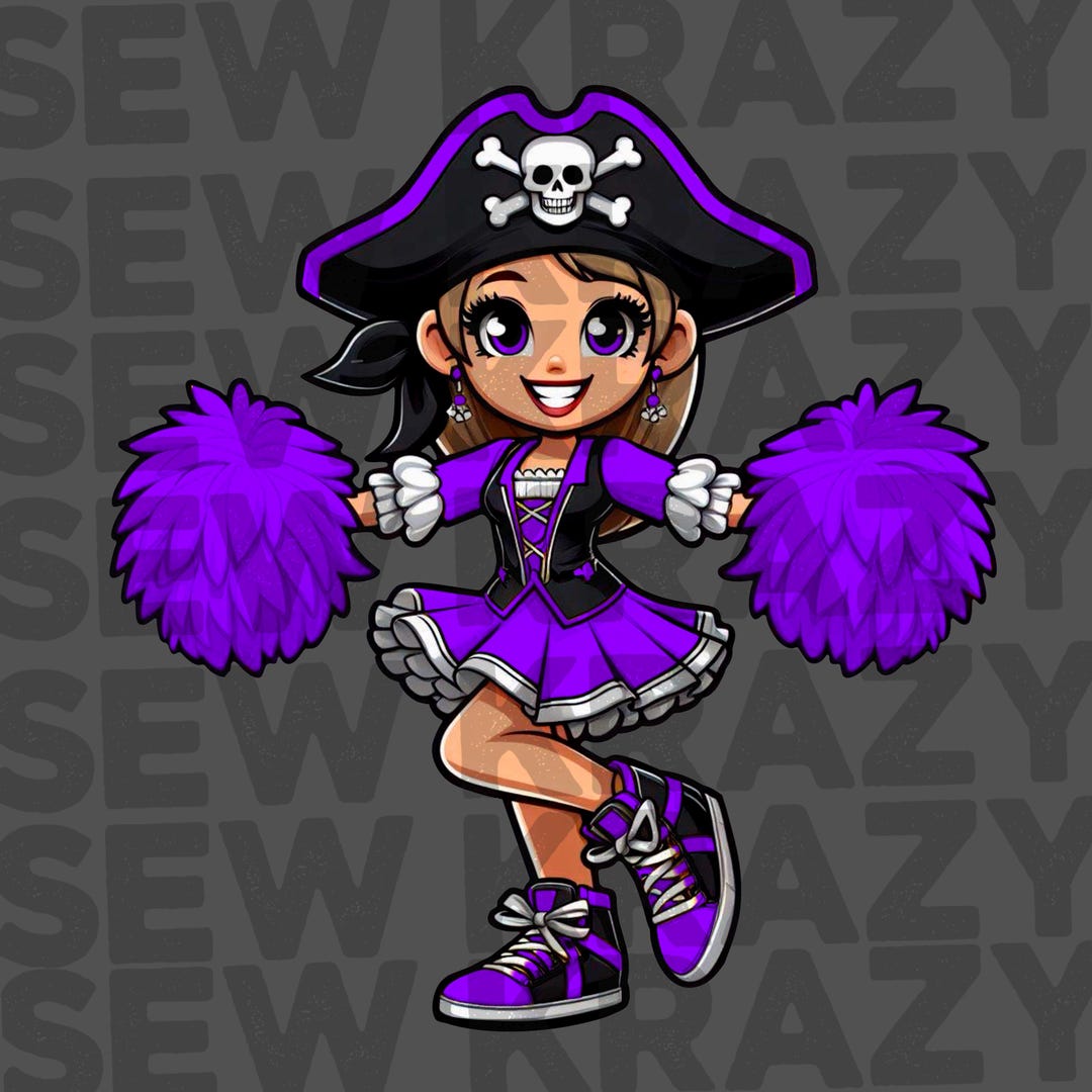 Purple Cheer Pirate PNG, Purple Buccaneer Cheer Design, Pirate Cheer ...