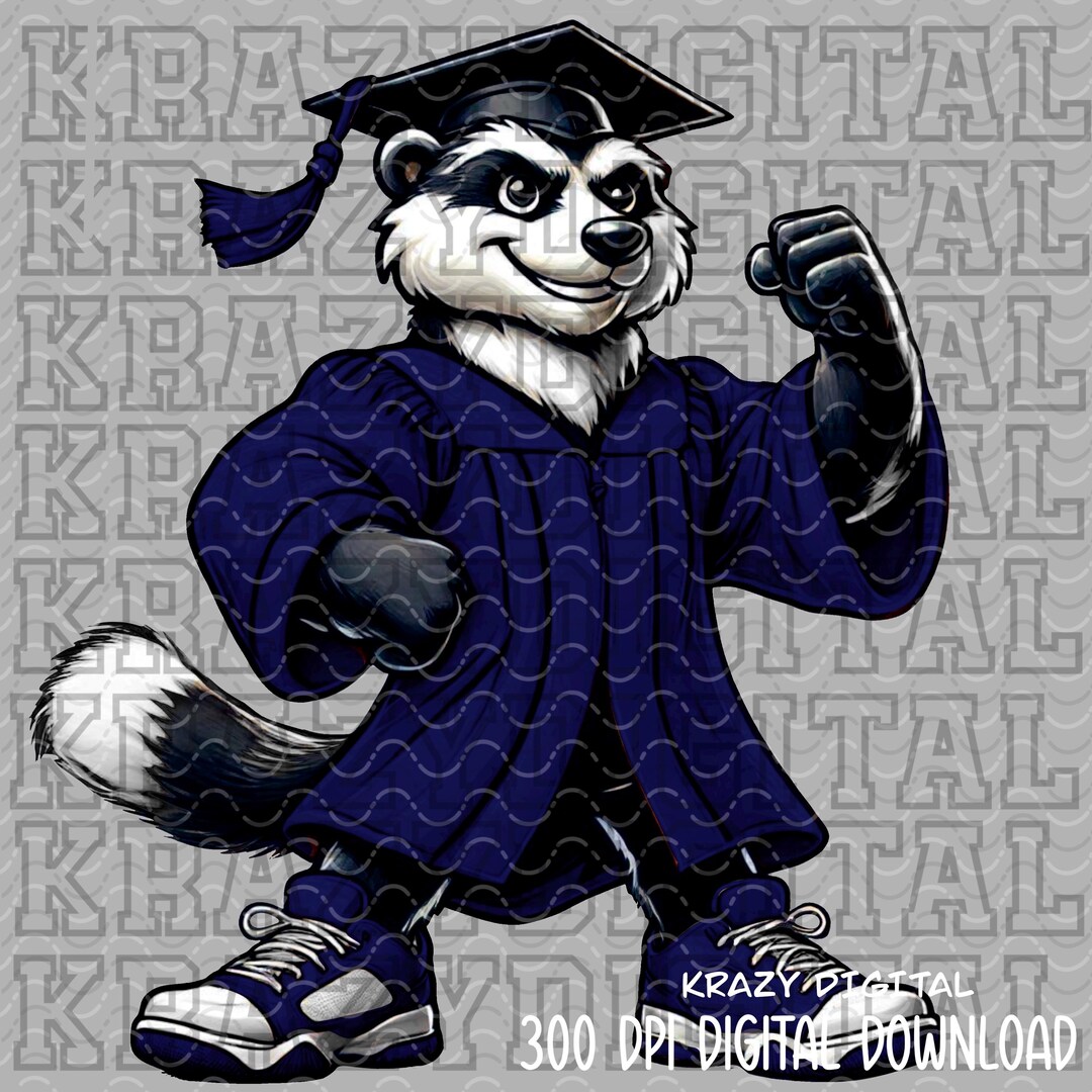 Badgers Navy Graduation PNG, Badgers Boy Senior Mascot, Badgers ...