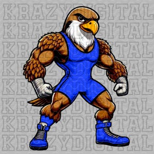 Falcons Blue Wrestling Mascot PNG, Falcons School Spirit, Blue ...