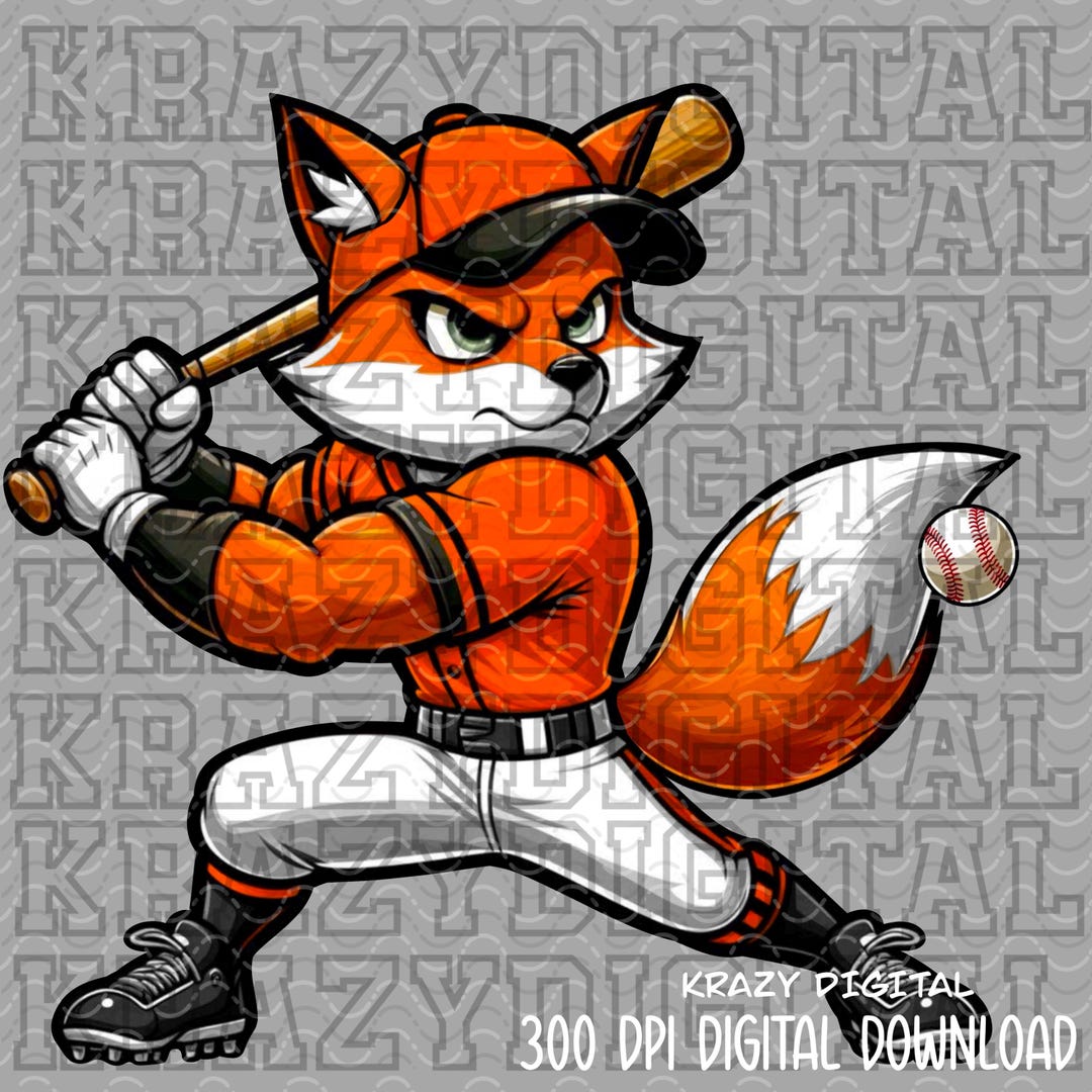Fox Orange Baseball PNG, Fox Tball Boy Design PNG, Orange Fox School ...