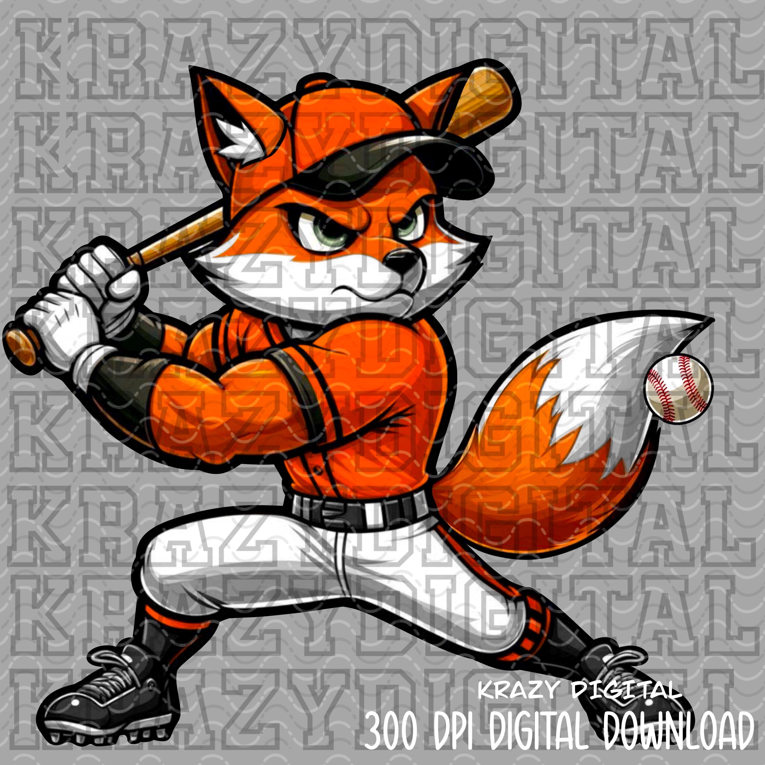 Fox Orange Baseball PNG, Fox Tball Boy Design PNG, Orange Fox School ...