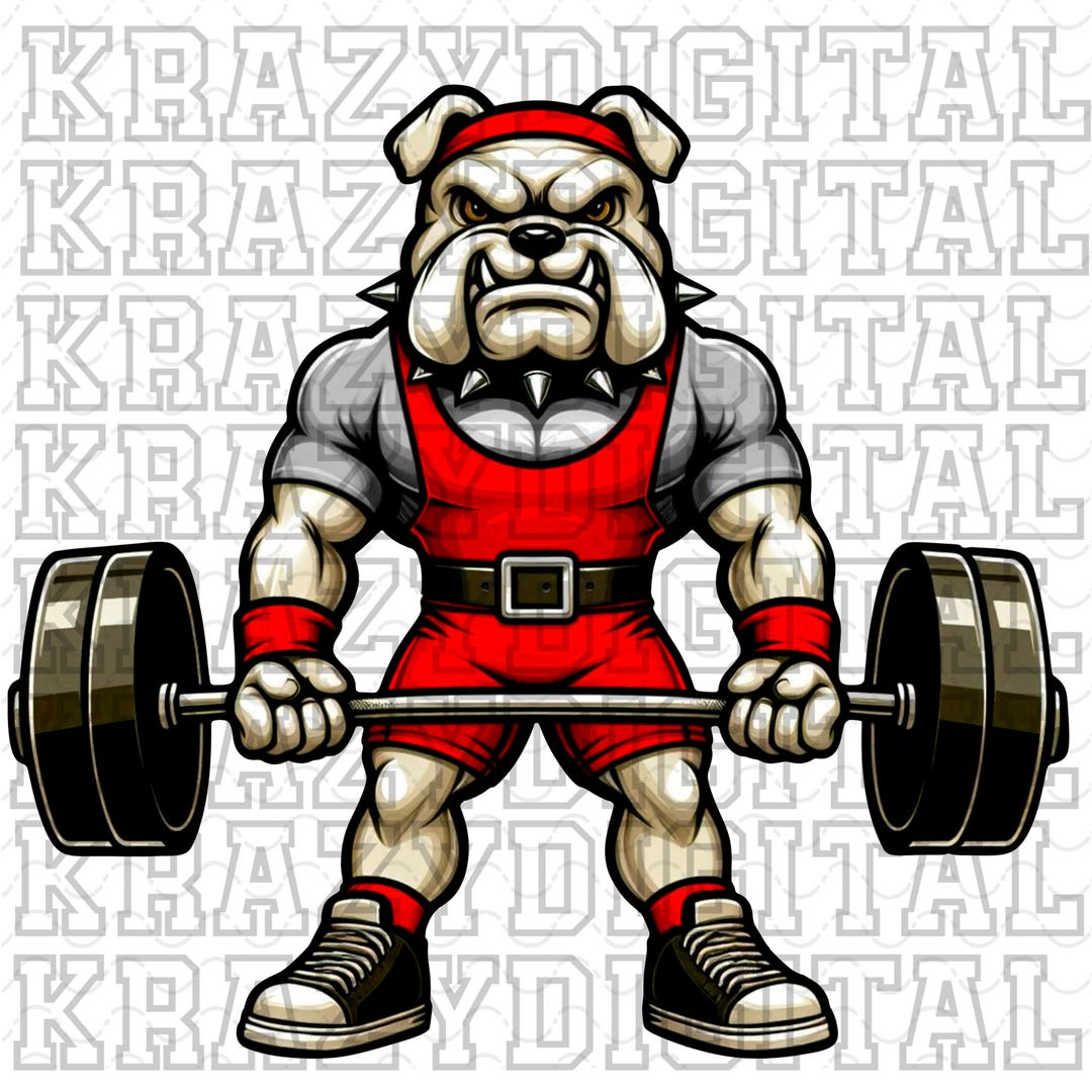 Bulldog Red Powerlifting PNG, Boy Bulldog Sports Design, Strong Bulldog ...