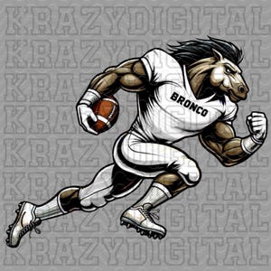 White Bronco Football PNG, Boy Spirit Designs, White School Spirit ...
