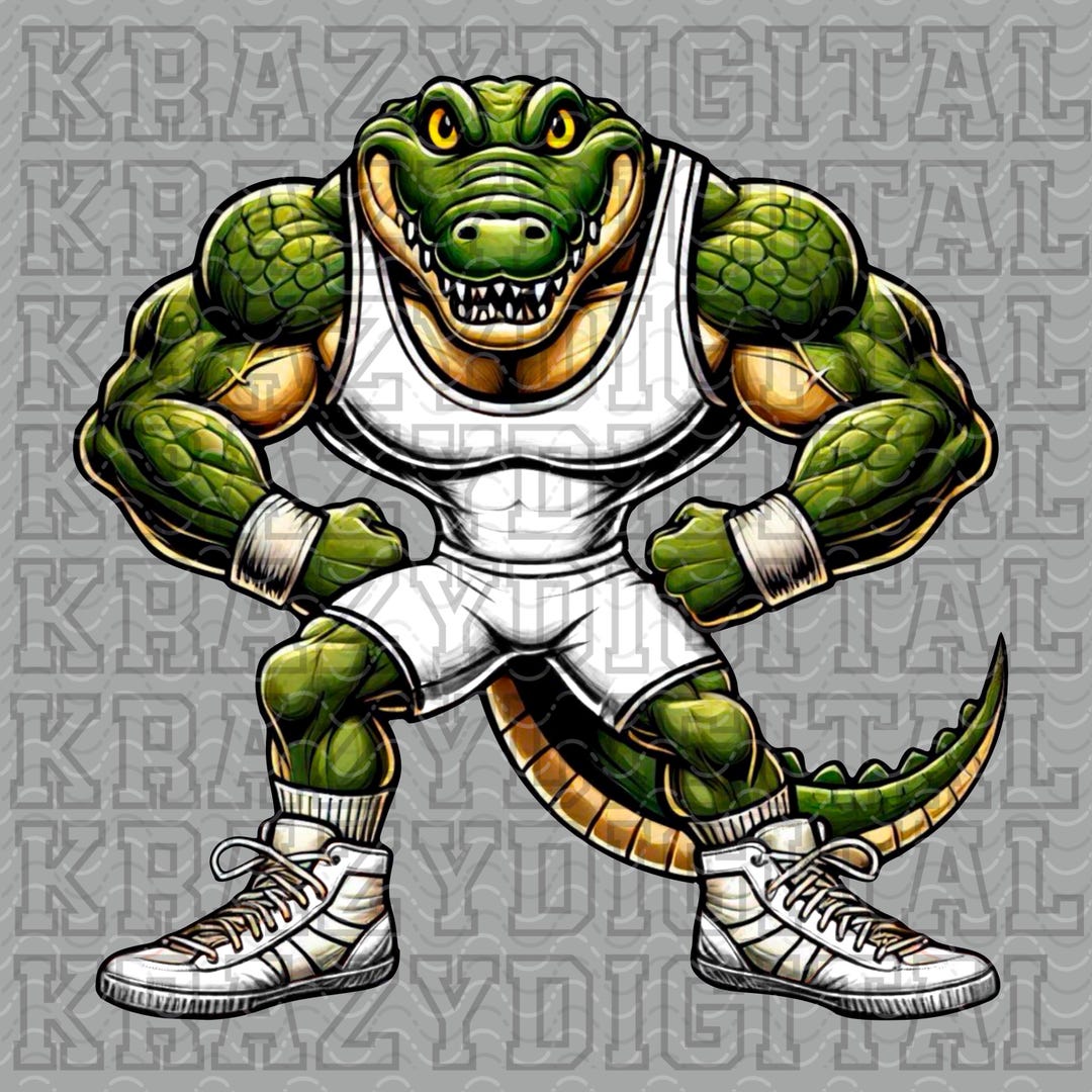 Gators White Wrestling PNG, Gators Boy Weight Lifting Mascot, Wrestling ...