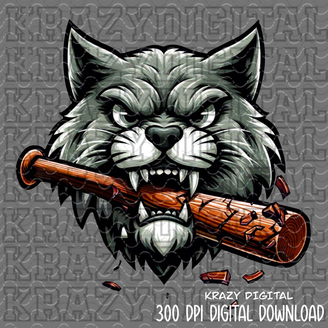 Wildcat Fierce Baseball PNG, Boy Bobcat Eating Bat Design, Cougar ...