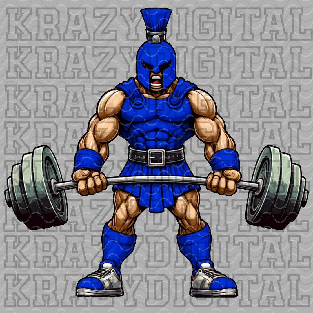 Blue Trojan Powerlifting PNG, Gladiator Blue Sports Design, Boy Warrior ...