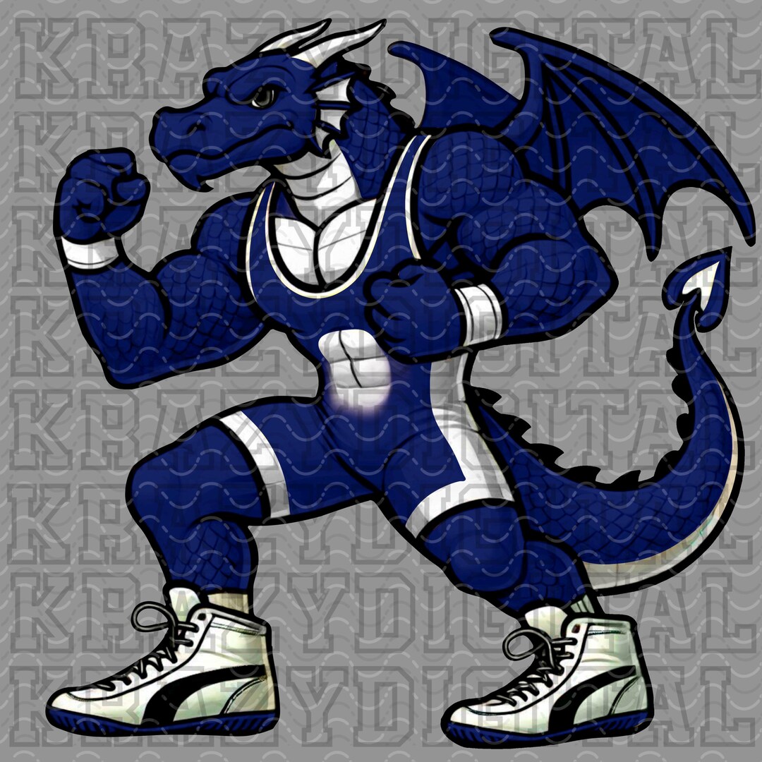 Navy Dragon Wrestling Mascot PNG, Navy Dragon School Spirit, Navy ...