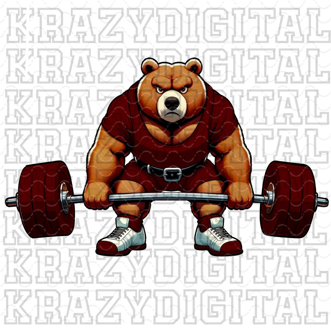 Maroon Bears Powerlifting PNG, Bears Mascot Digital Design, Maroon Boy ...