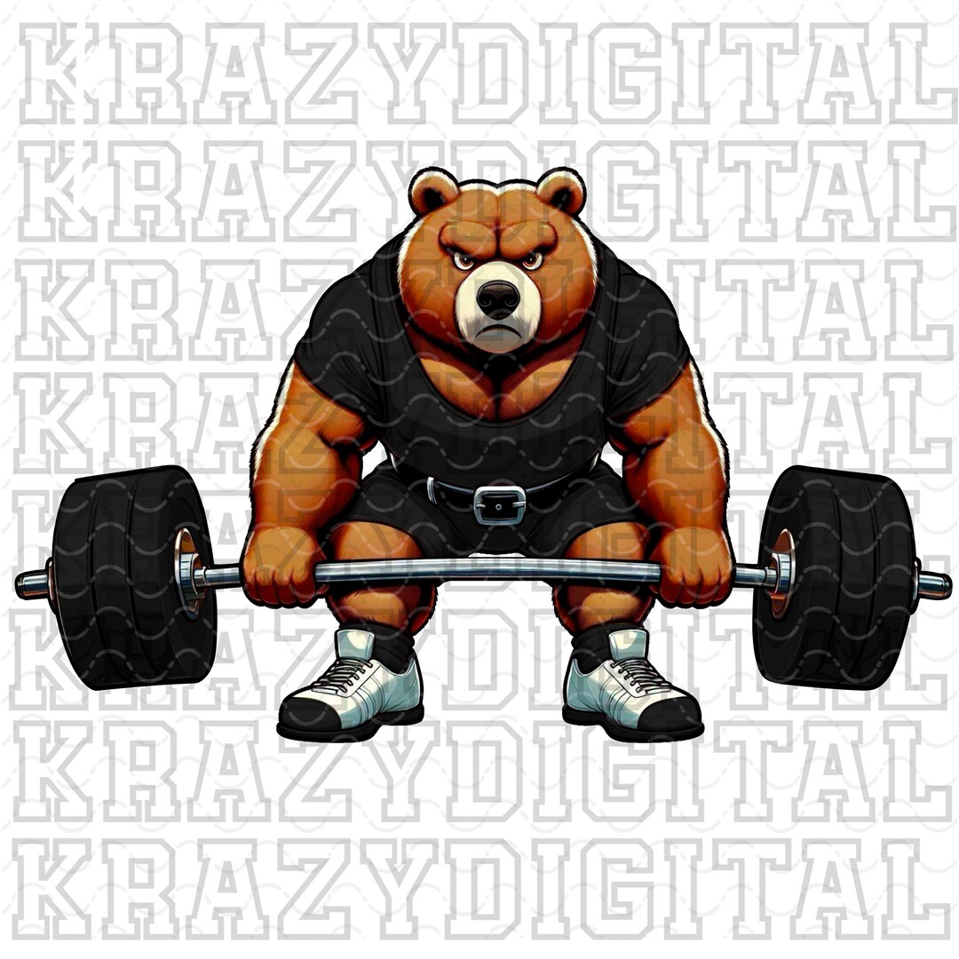 Black Bears Powerlifting PNG, Bears Mascot Digital Design, Black Boy ...