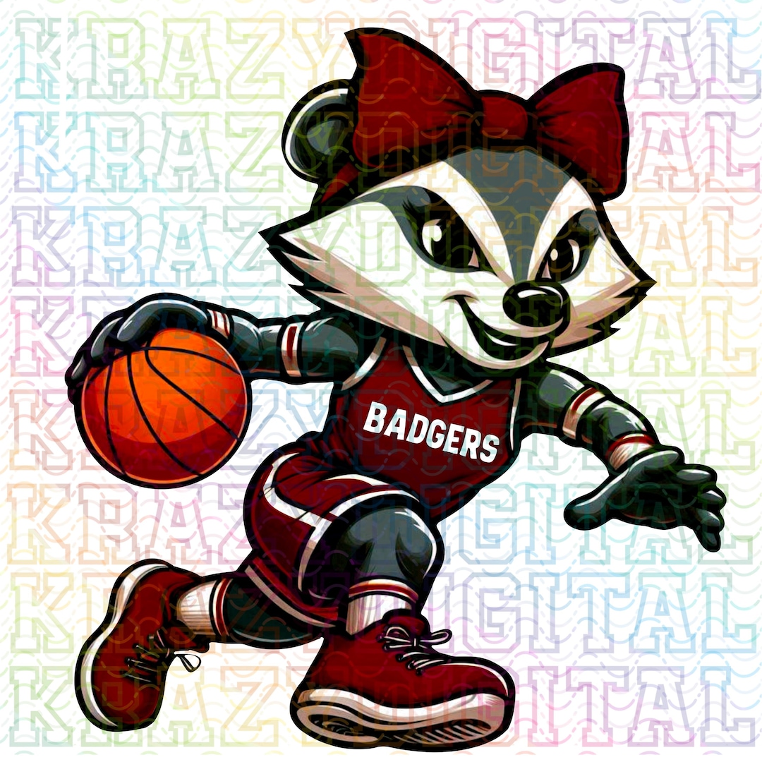 Lady Badgers Basketball Mascot PNG, Maroon Badgers Digital File ...
