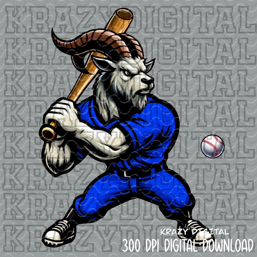 Blue Goat Mascot Baseball PNG, Baseball Sports Design, Blue Baseball ...