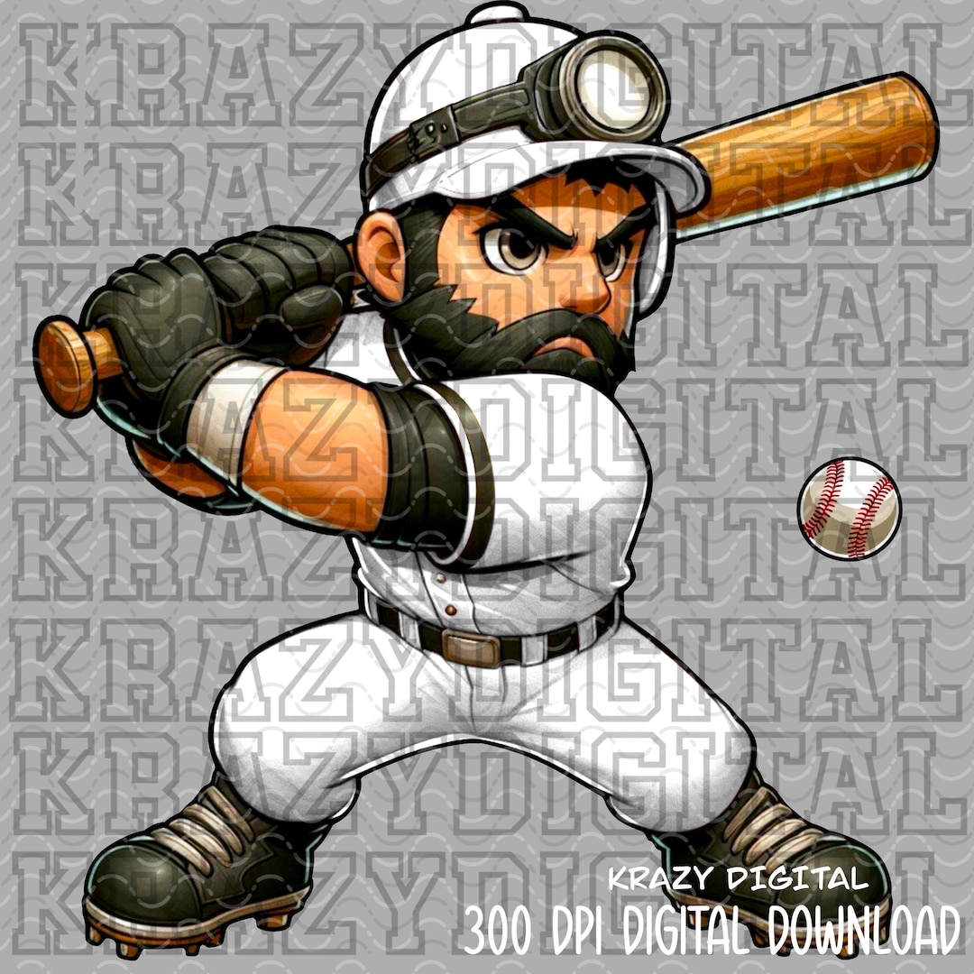 White Miner Baseball PNG, Digger Baseball Design, Driller Batting ...