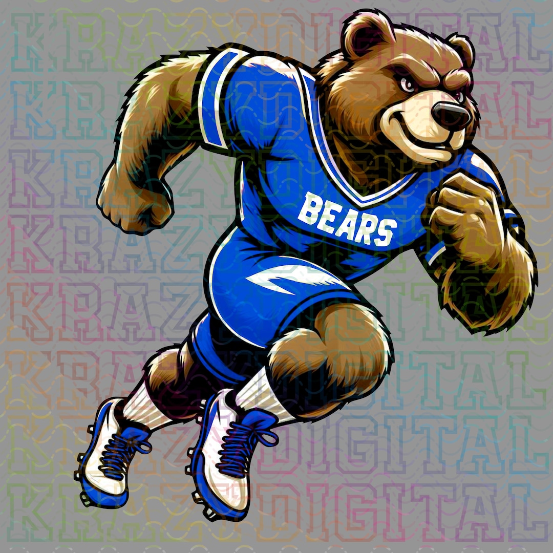 Bears Track PNG, Blue Bears Mascot Digital Design, Bears Cross Country ...