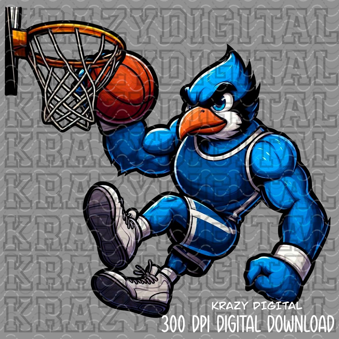 Bluejay Basketball Mascot PNG, Strong Blue Bird Sports File, Bluejay ...