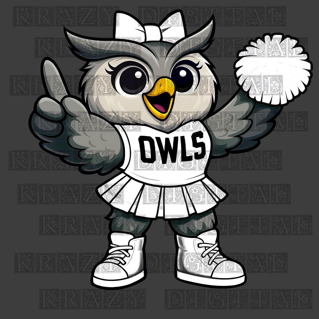 Owls Cheer Mascot PNG, Dance Mom Spirit Shirt Design, Cute Little ...