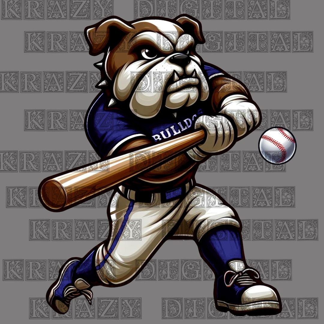 Navy Blue Bulldog Mascot Baseball PNG, Blue Bulldog Baseball Mascot ...