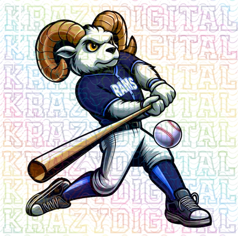 Rams Columbia Blue Baseball Mascot PNG, Rams Blue Boy Mascot Design ...